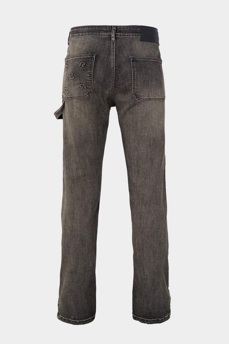 RIVERO - EMBOSSED STRAIGHT WORKER JEANS BLACK – Concept R
