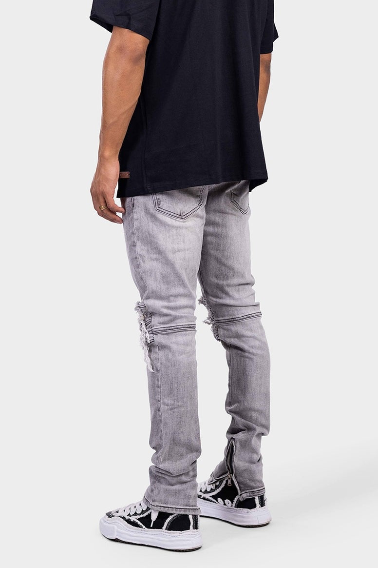 RIVERO - ZIP DENIM JEANS GREY – Concept R